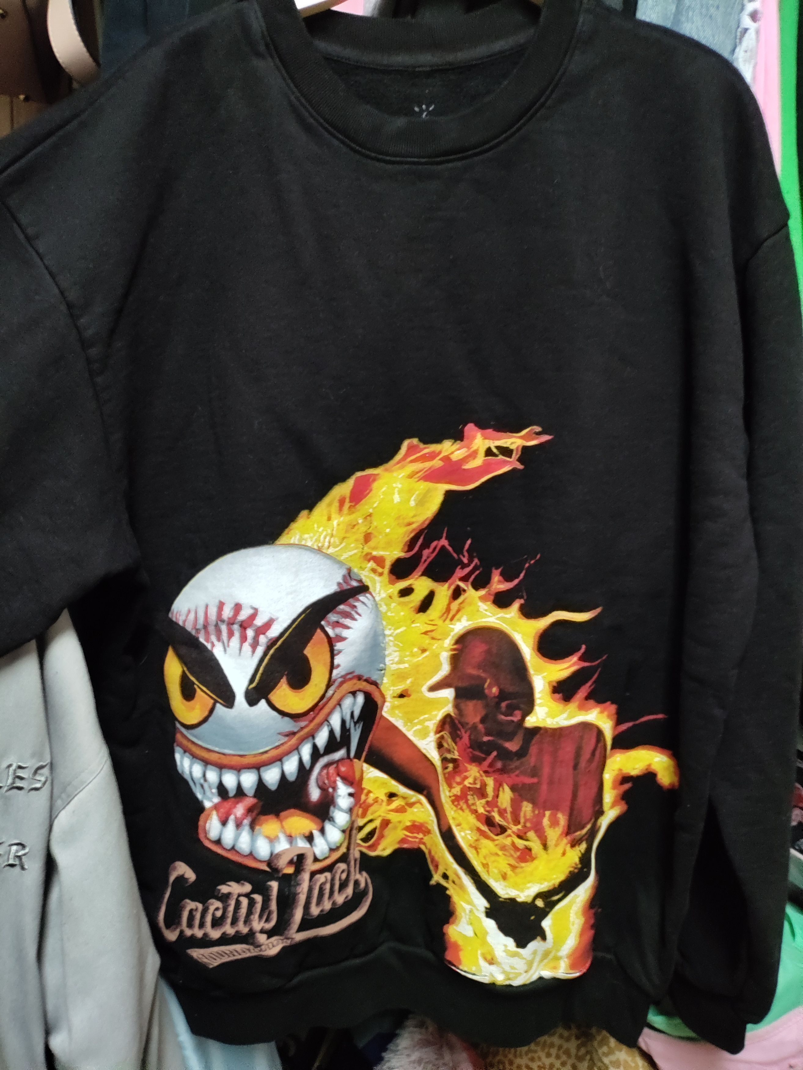 Travis Scott Travis Scott Cactus Jack Celebrity Baseball game crewneck ...