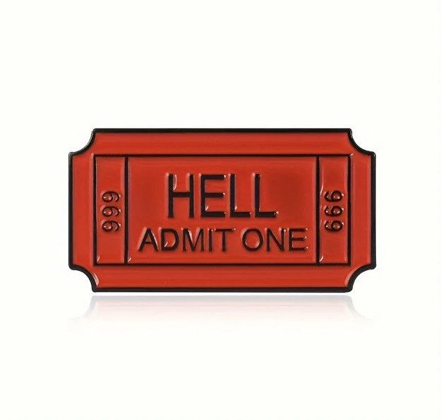 Band Tees × Streetwear Ticket to Hell enamel pin Metal Goth Horror Punk | Grailed