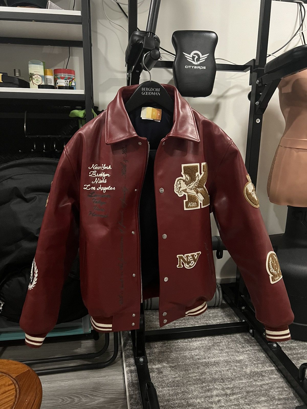 Kith Kith Leather Coaches Jacket | Grailed