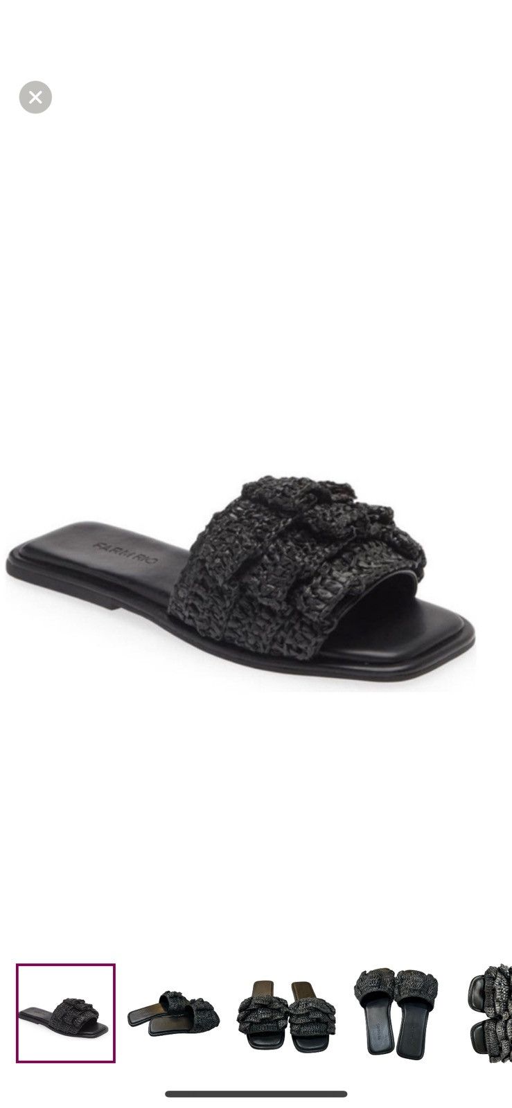 Farm Rio FARM Rio Ruffle Crochet slide flats sandals size 8 black | Grailed