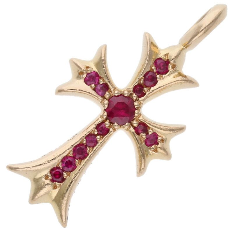 Chrome Hearts PAVE Ruby/Gold Necklace Top 22K TNY CRSF P/RUB/Tiny Fat ...