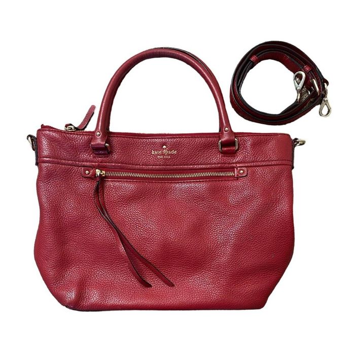 Kate Spade Kate Spade Red Leather Crossbody Satchel Shoulder Bag Purse ...