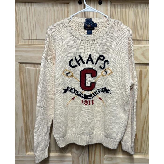 Chaps Vintage 90s Ralph Lauren Chaps Hand Knit Sweater Lacrosse | Grailed