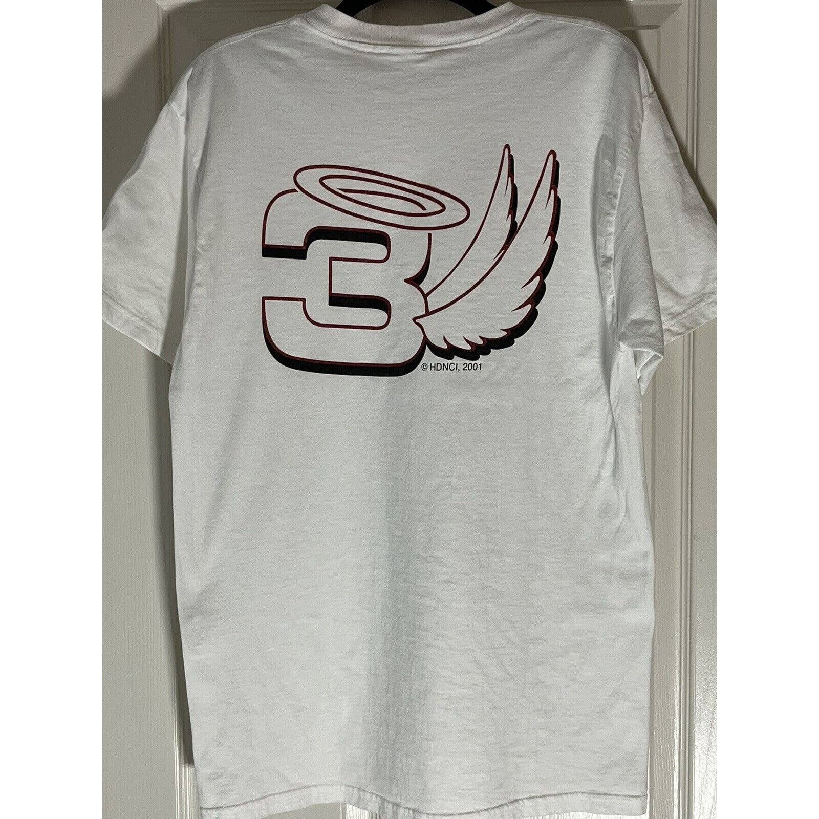 Other Vtg Dale Earnhardt Angel Wings Tee Large White 2001 NASCAR | Grailed