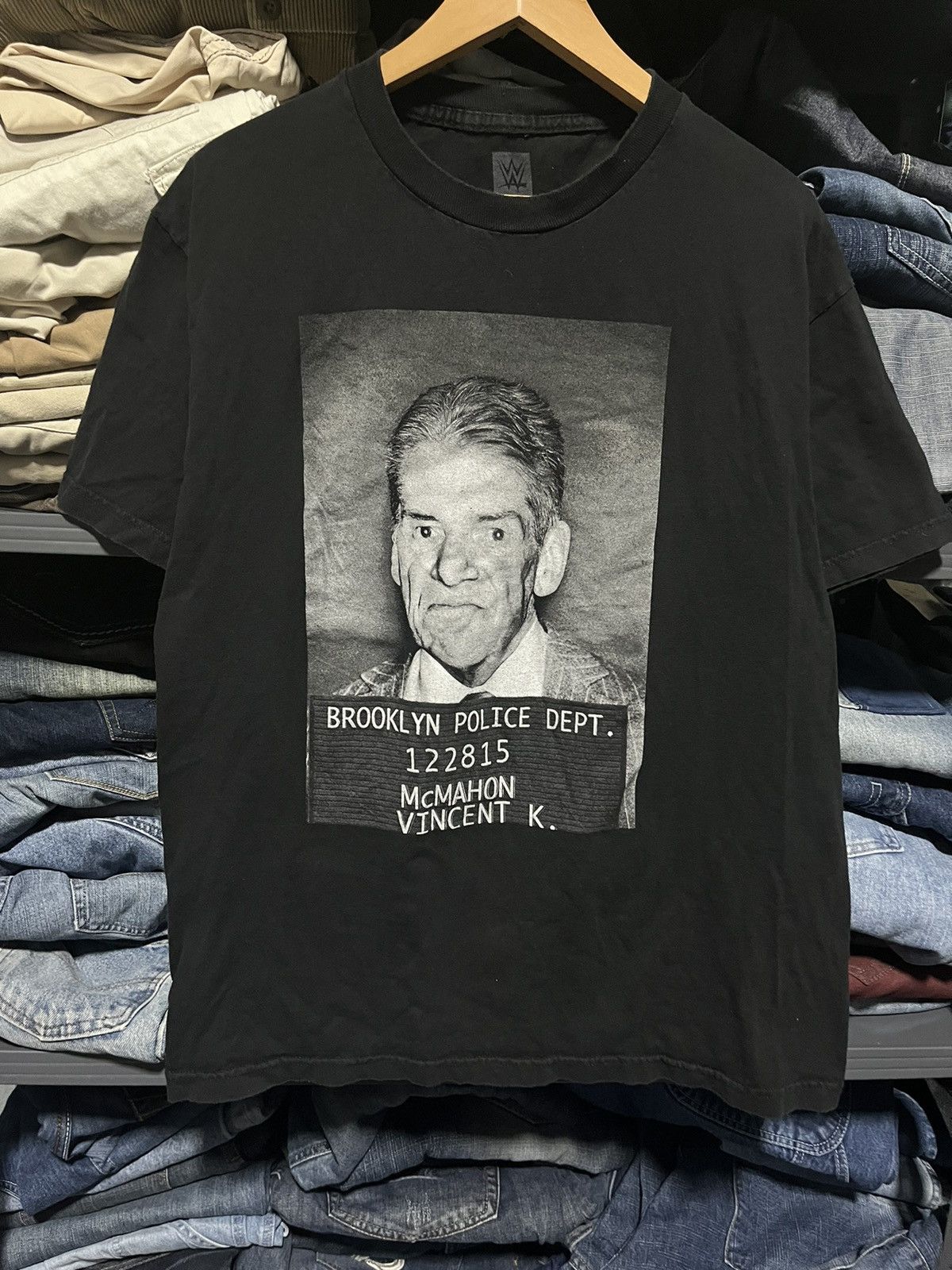 Vintage Crazy Y2K Vince McMahon Mugshot Tee Shirt WWE Wrestling | Grailed