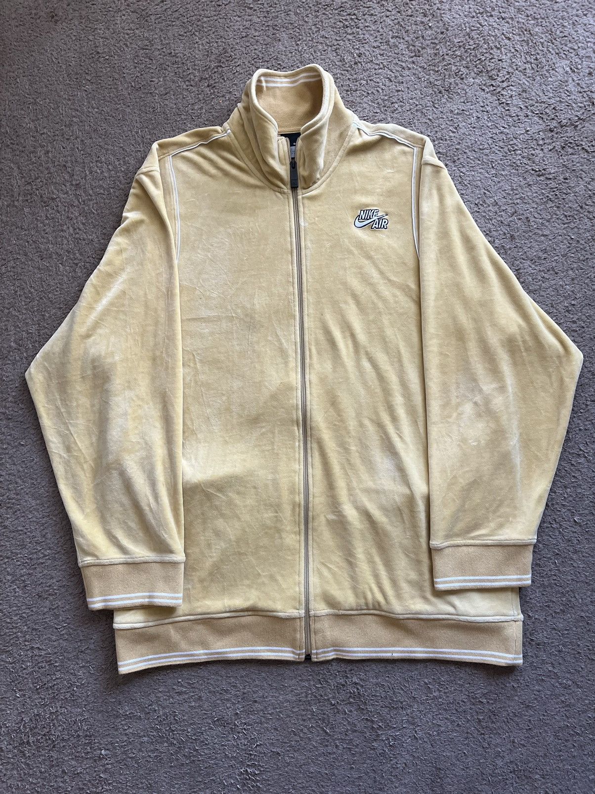 Nike Nike Air Vintage 90s Mustard Velour Track Jacket | Grailed