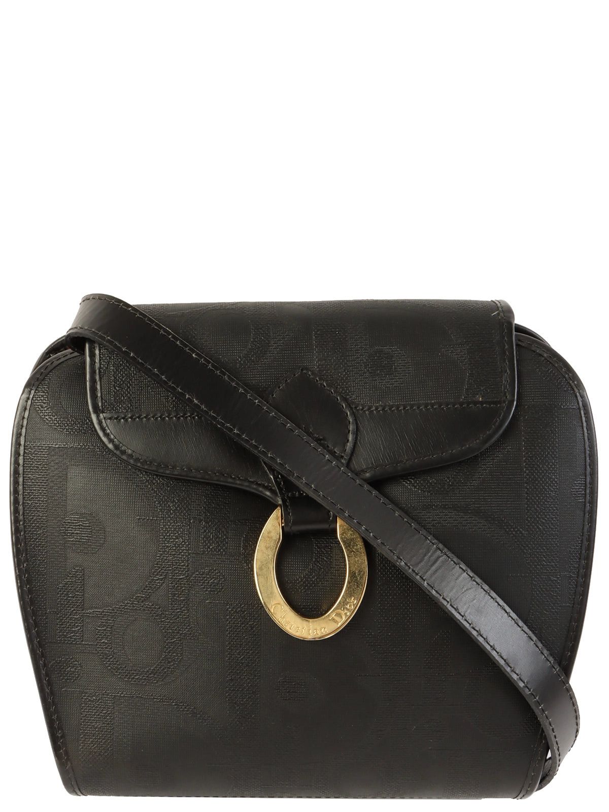 Dior DIOR Logo Pattern Oval Plate Shoulder Bag Black | Grailed