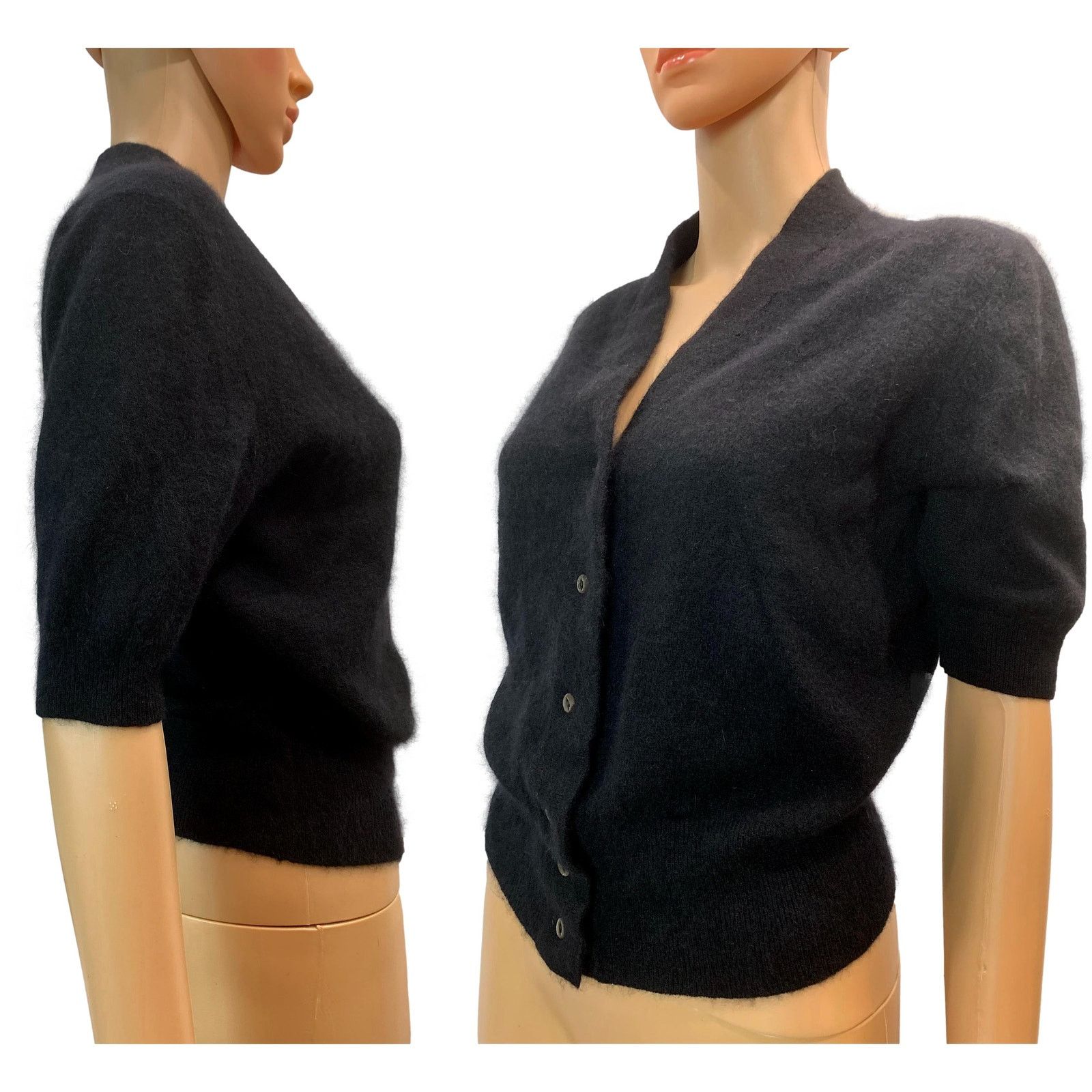 Italian Designers × Luxury × Vintage 60s Italian Black Angora Wool ...