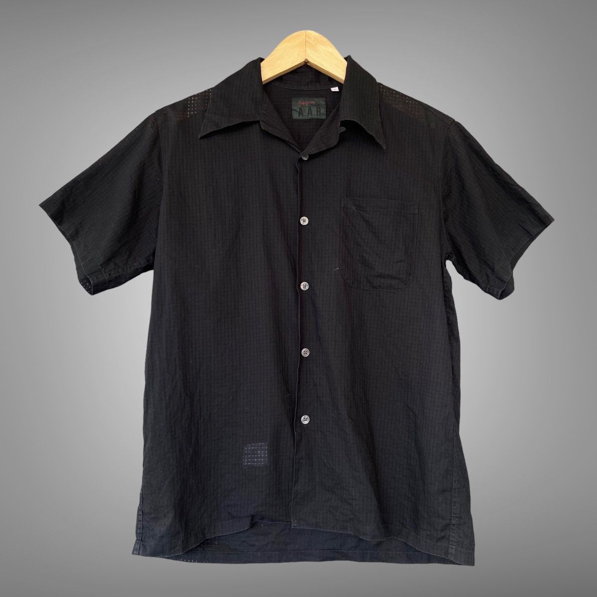 Yohji Yamamoto 📢SENDOFFER📢 Vintage Yohji Yamamoto Mesh Black Shirt ...