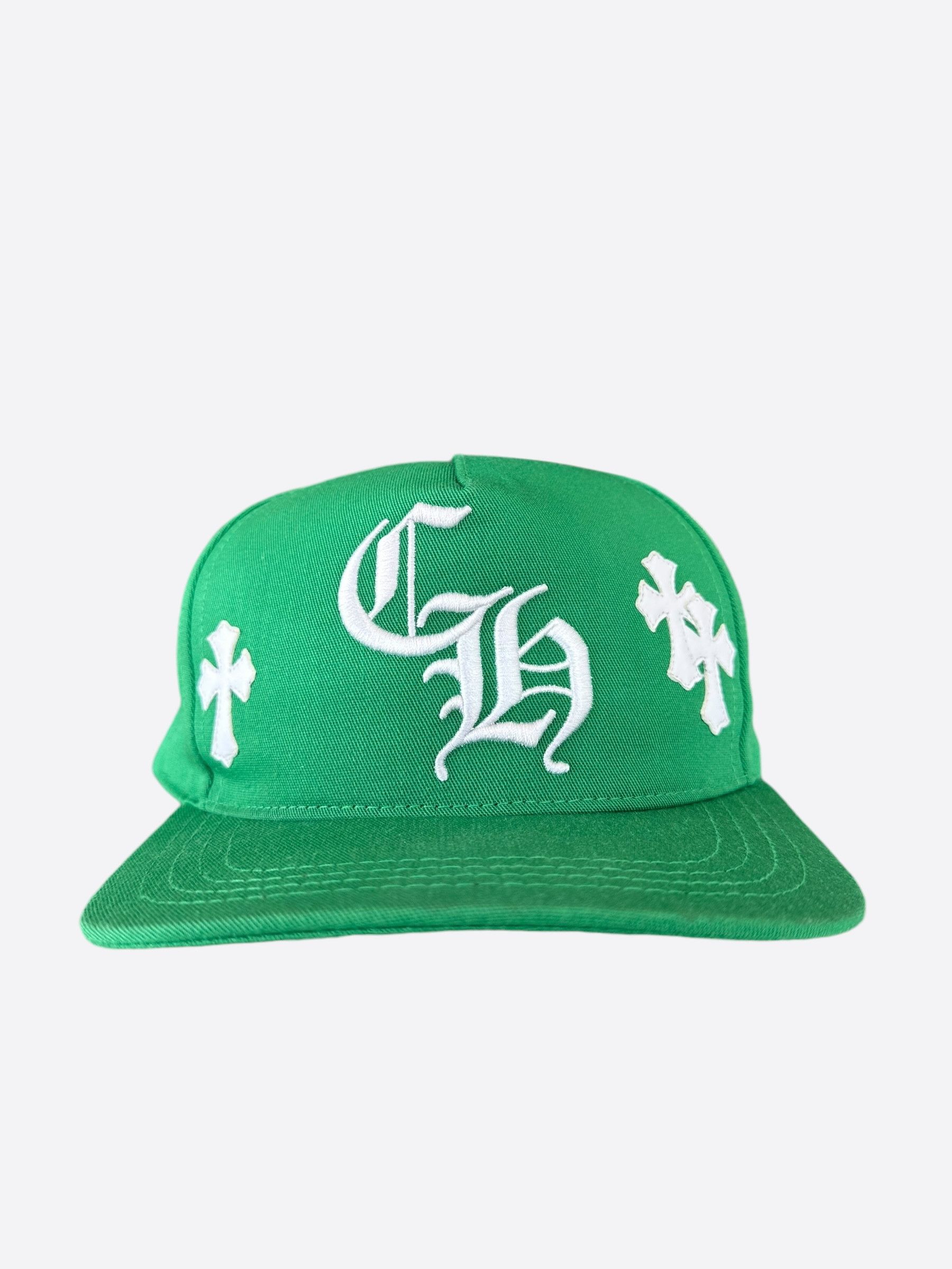 Chrome Hearts Chrome Hearts Green & White Cross Patch Hat | Grailed