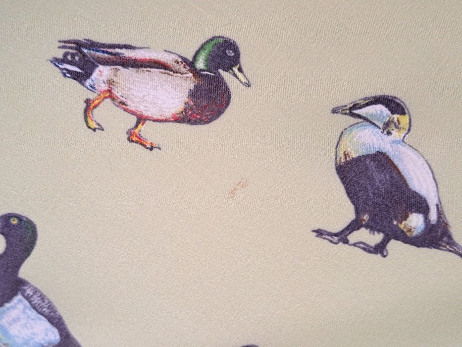 Fabric Brand & Co. FABRIC FRONTLINE Zurich duck print silk scarf. | Grailed