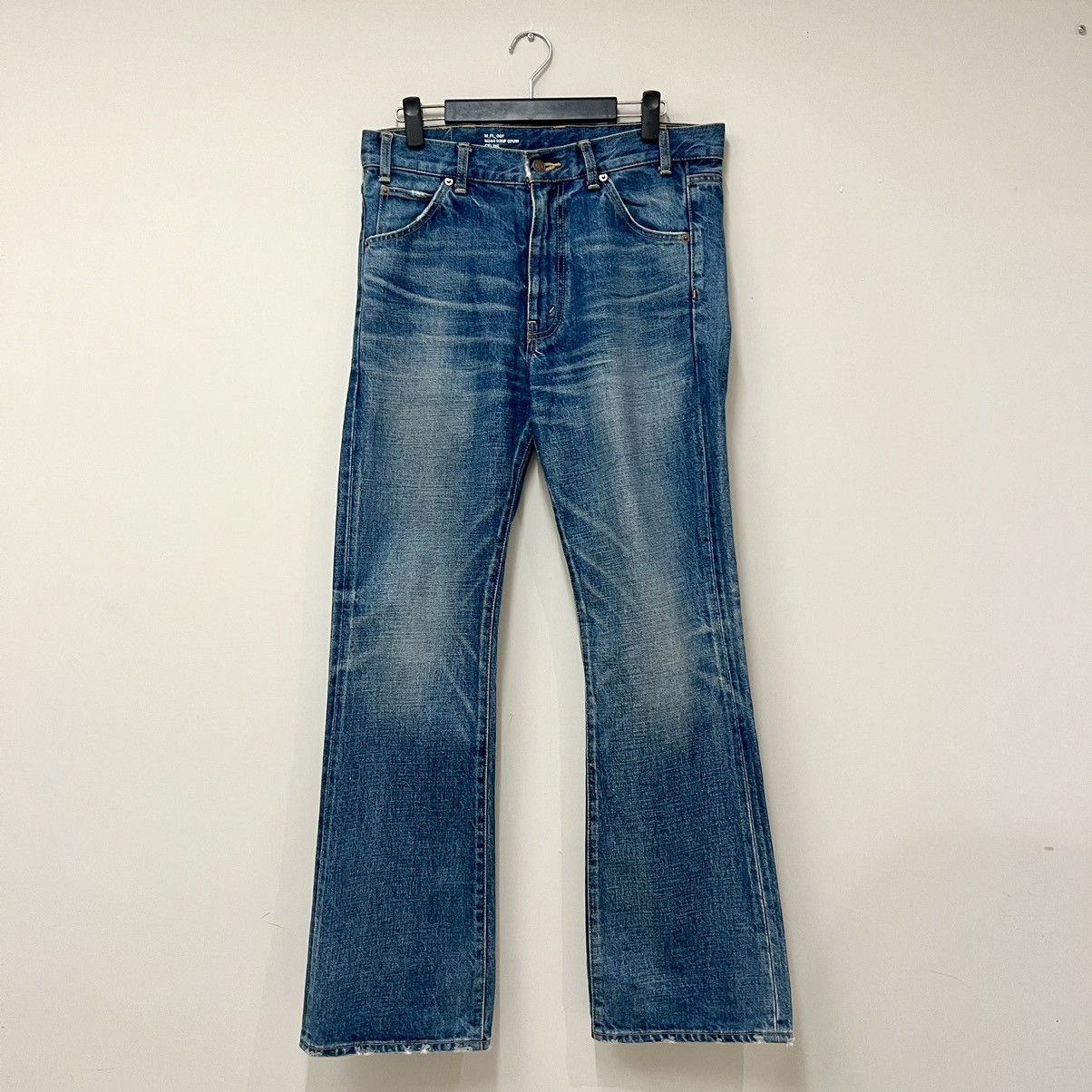 Celine Celine Union Wash Blue Flared Jeans | Grailed