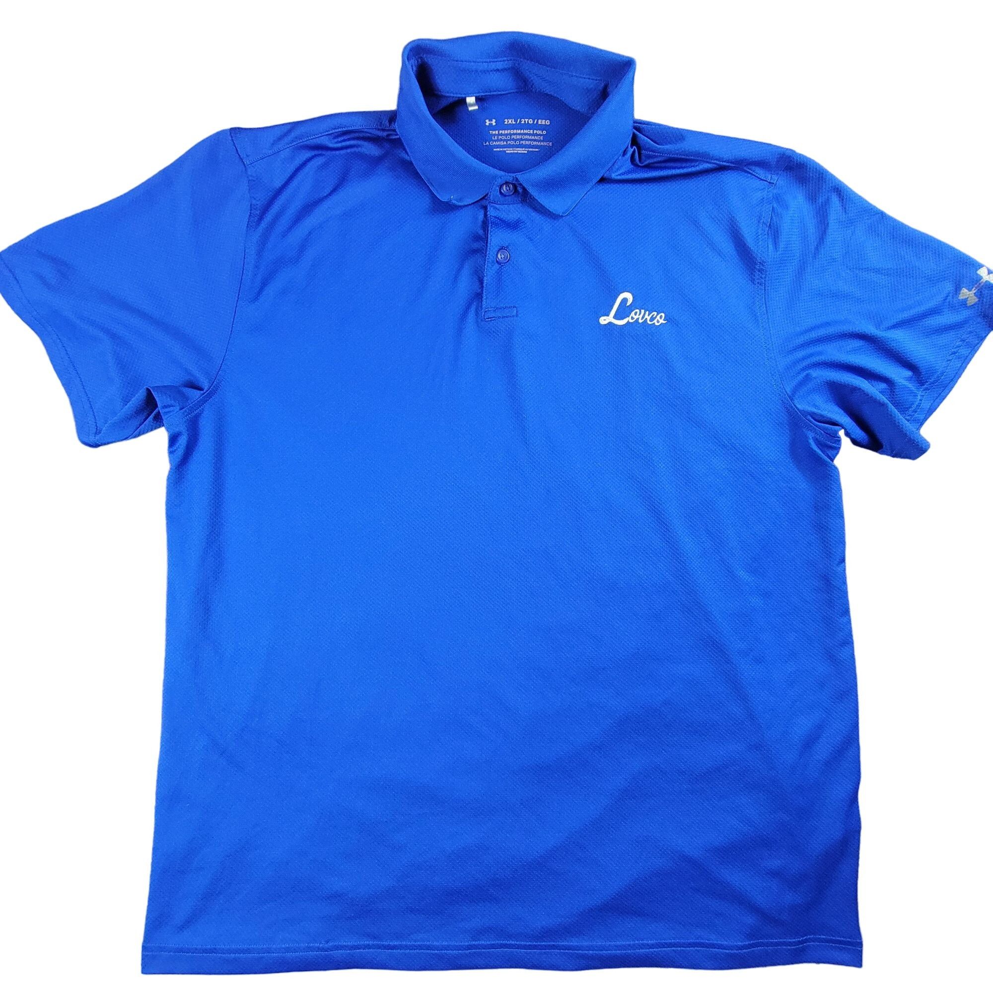 Under Armour Under Armour Mens 2XL Blue Polo Shirt Lovco Logo The ...