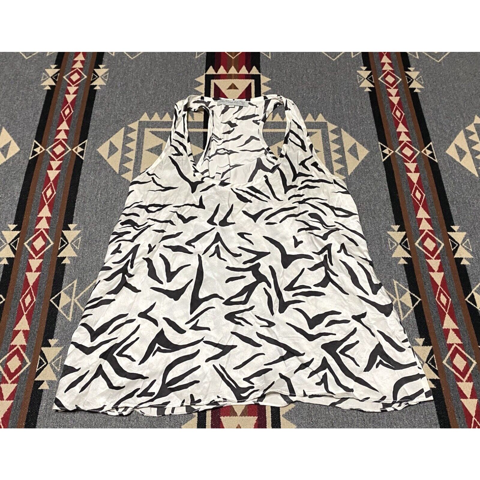 Vintage Ra Mona La Rue by Arianne Zebra Black White silk tank USA Sz S T51 | Grailed