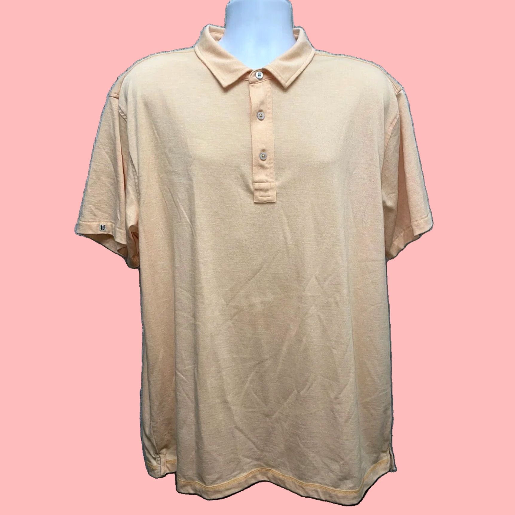 Vintage Light Peach Colored Classic Fit Golf Polo Shirt for Men in ...