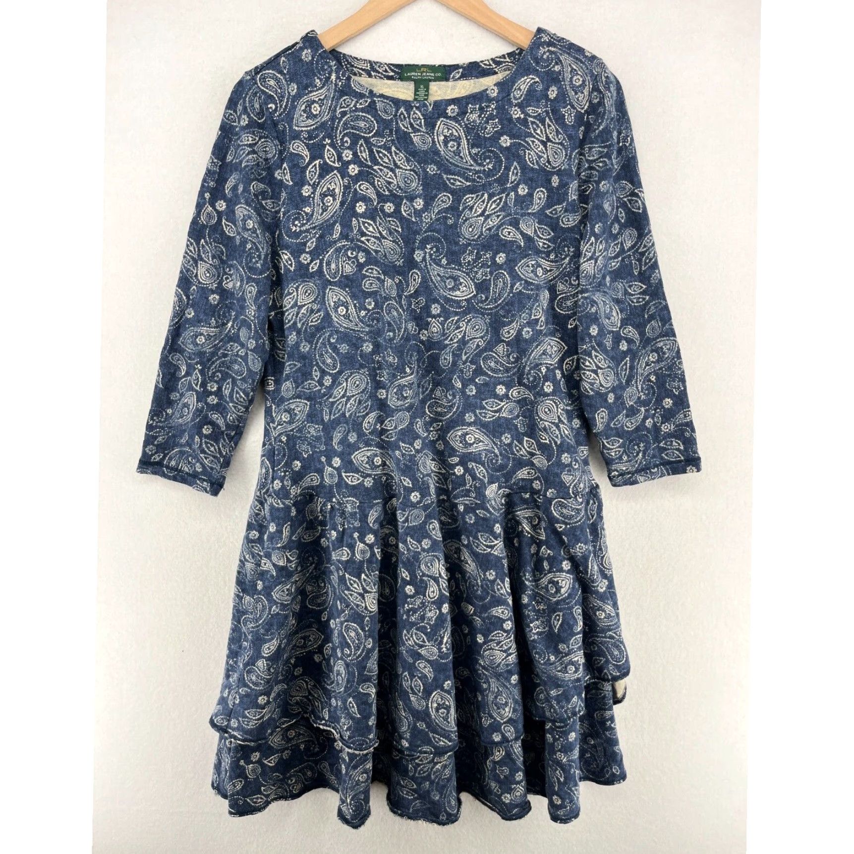 Ralph Lauren Ralph Lauren Womens XL Extra Large Dress Paisley Tiered ...