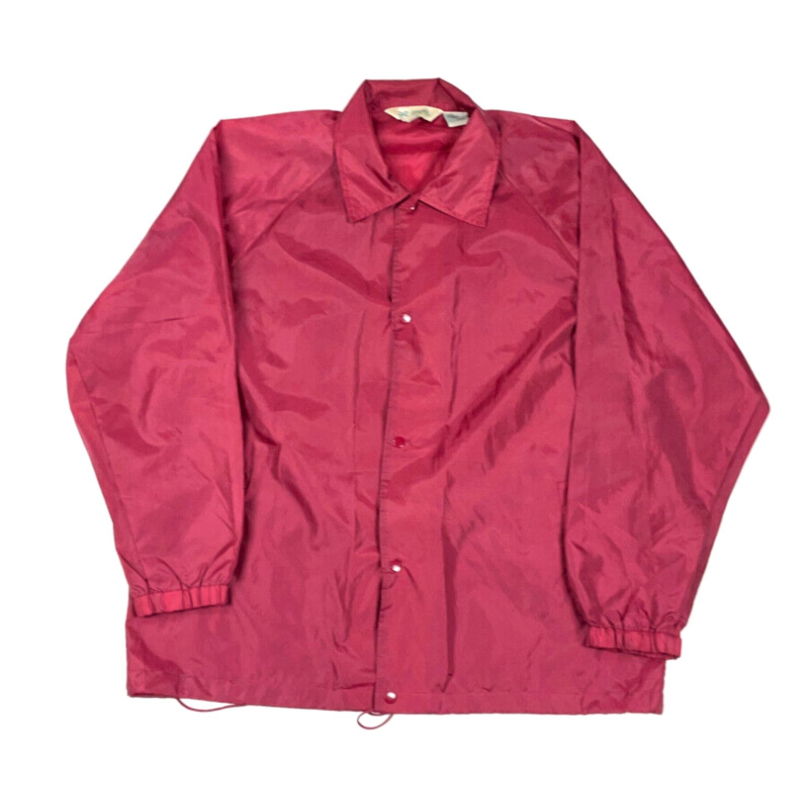 Haband VTG 90s Dark Red Nylon Coach Jacket Blank Solid USA Made ...