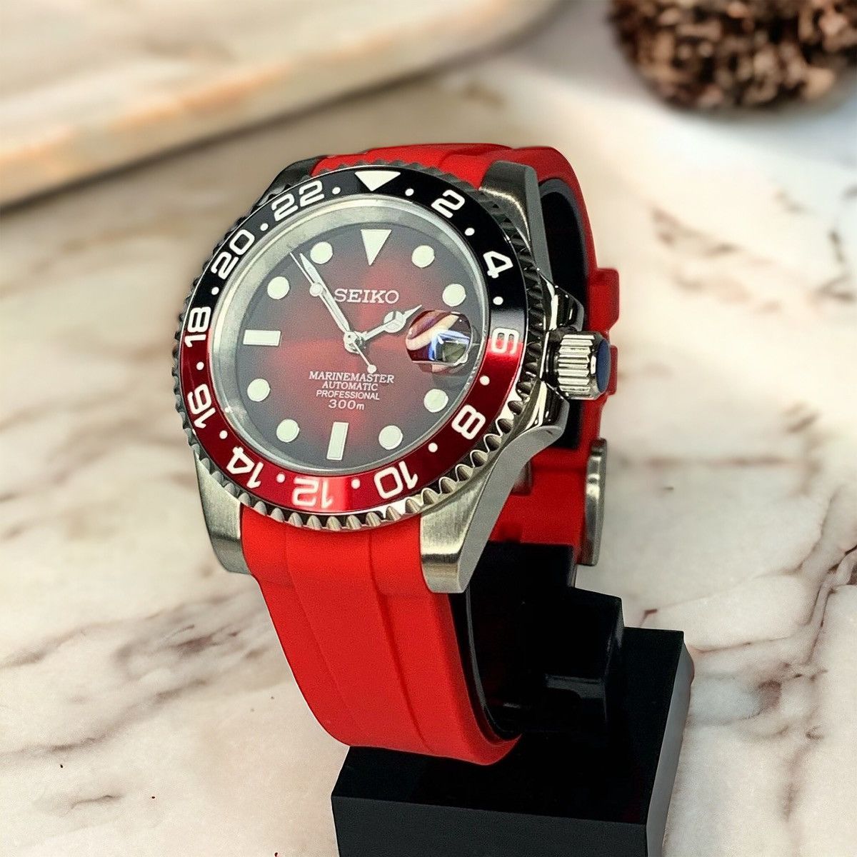 Japanese Brand × Seiko × Watch Seiko Mod GMT-Master 2 Coke Red Dial ...