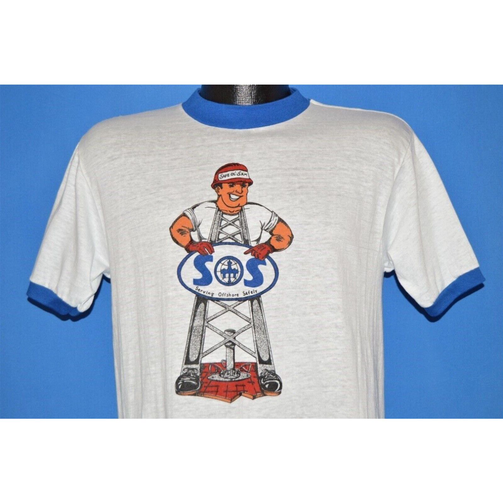 Vintage vtg 70s S.O.S SERVING OFFSHORE SAFELY SAFE OL' SAM RINGER OIL ...