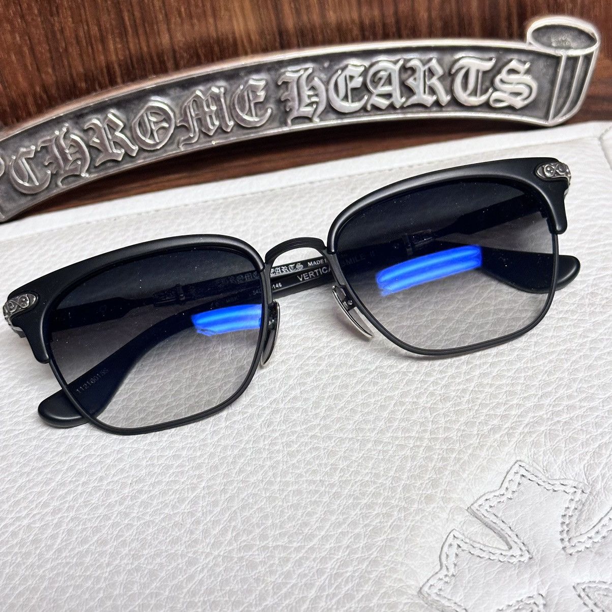 Chrome Hearts Chrome Hearts Vertical Smile II 1/1 Dark Triad Sunglasses ...