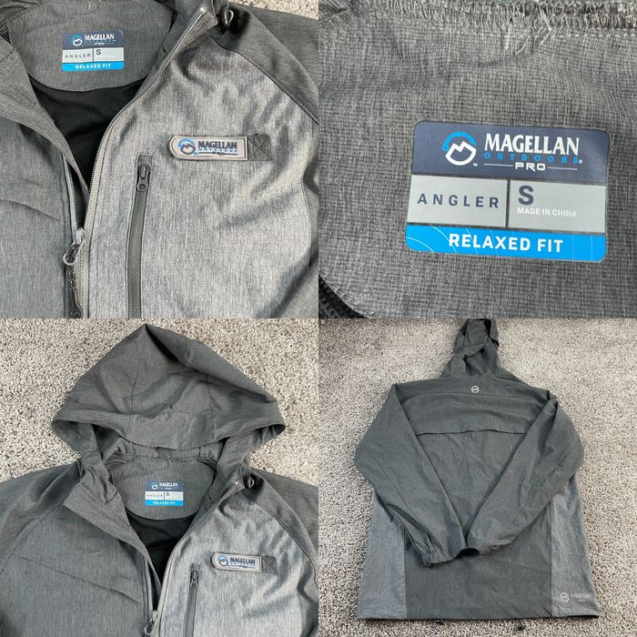 Vintage Magellan Jacket Mens Small Gray Full Zip Pro Angler Series Long ...