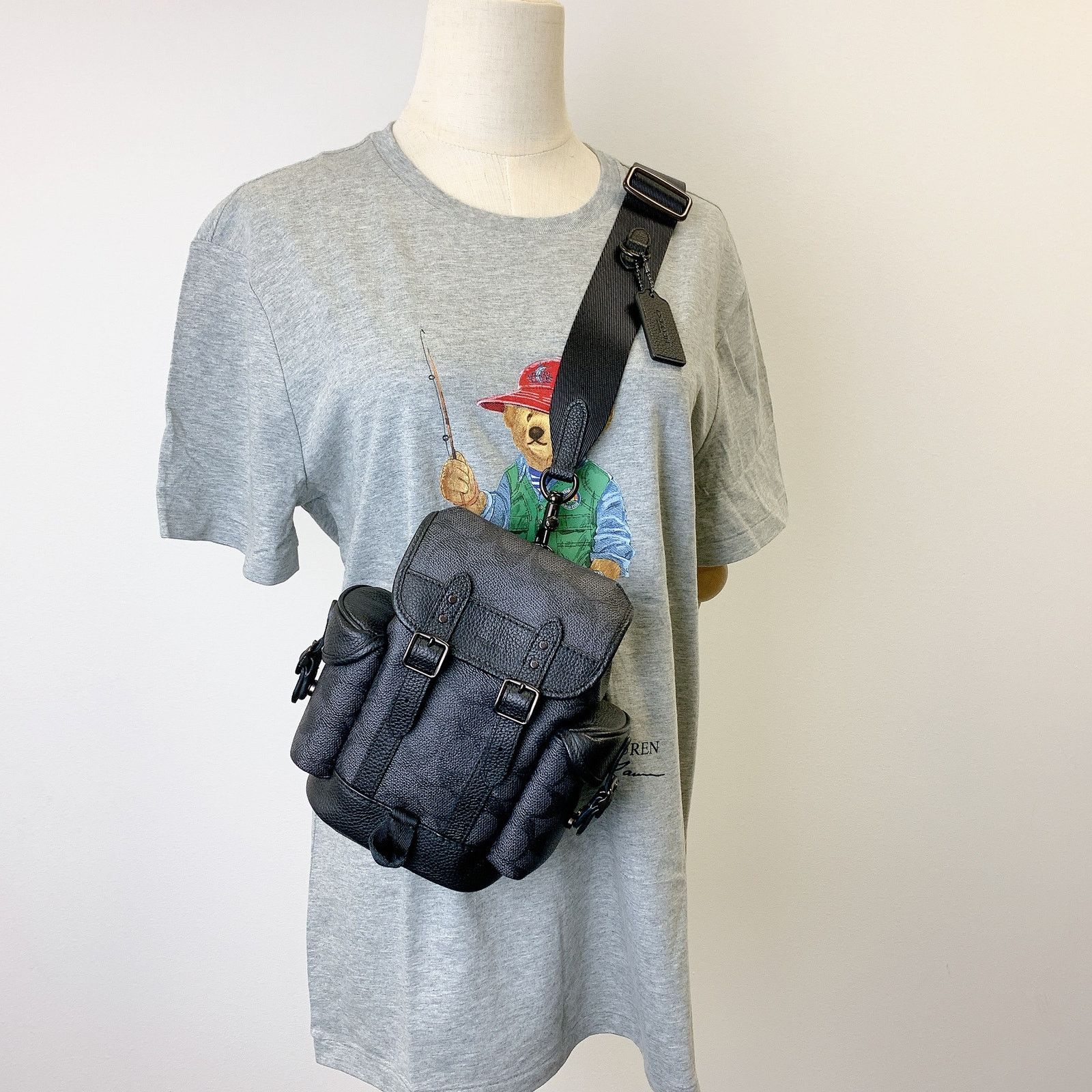 Coach Coach CE506 Hitch Backpack 13 In Signature Canvas Charcoal | Grailed