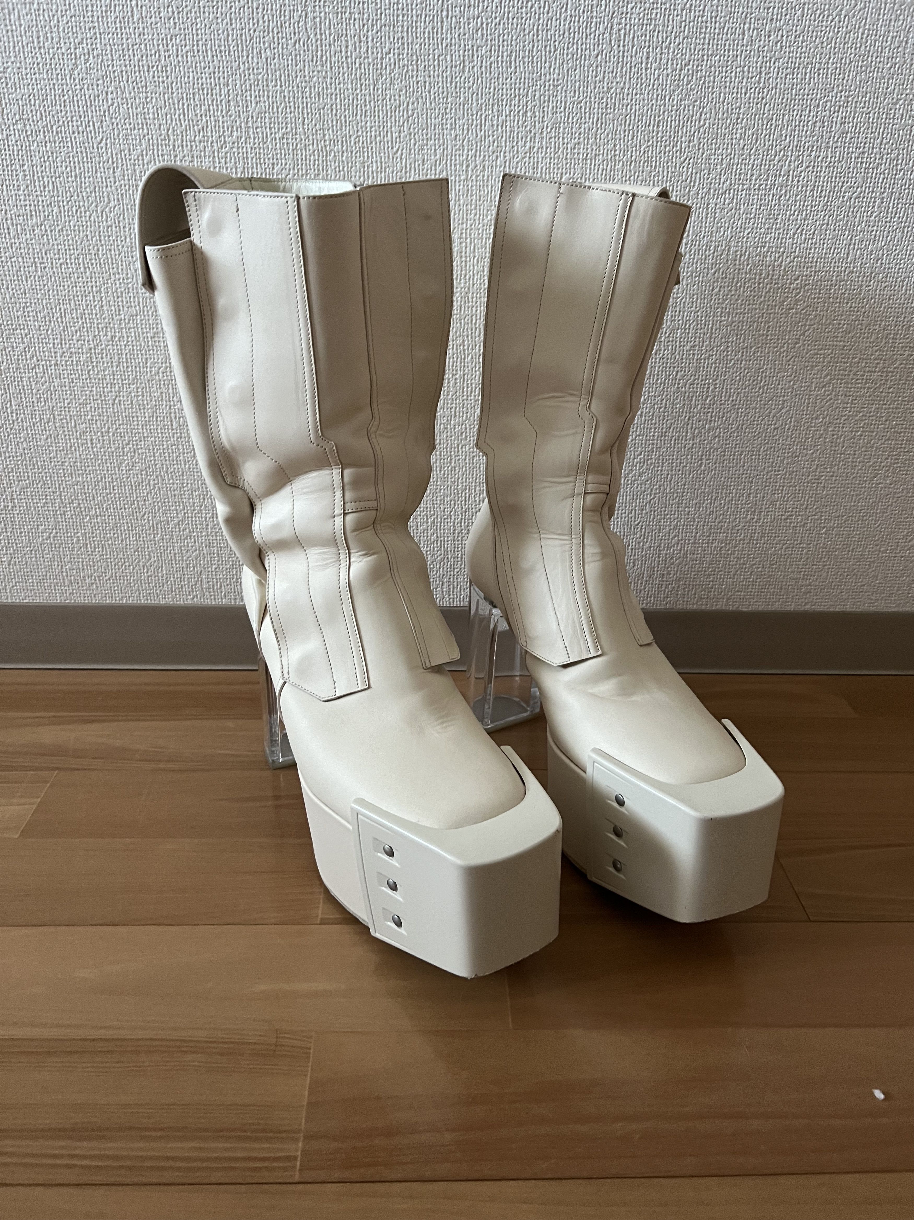 Rick Owens Fogpocket Bevel Kiss Heels "Milk" | Grailed