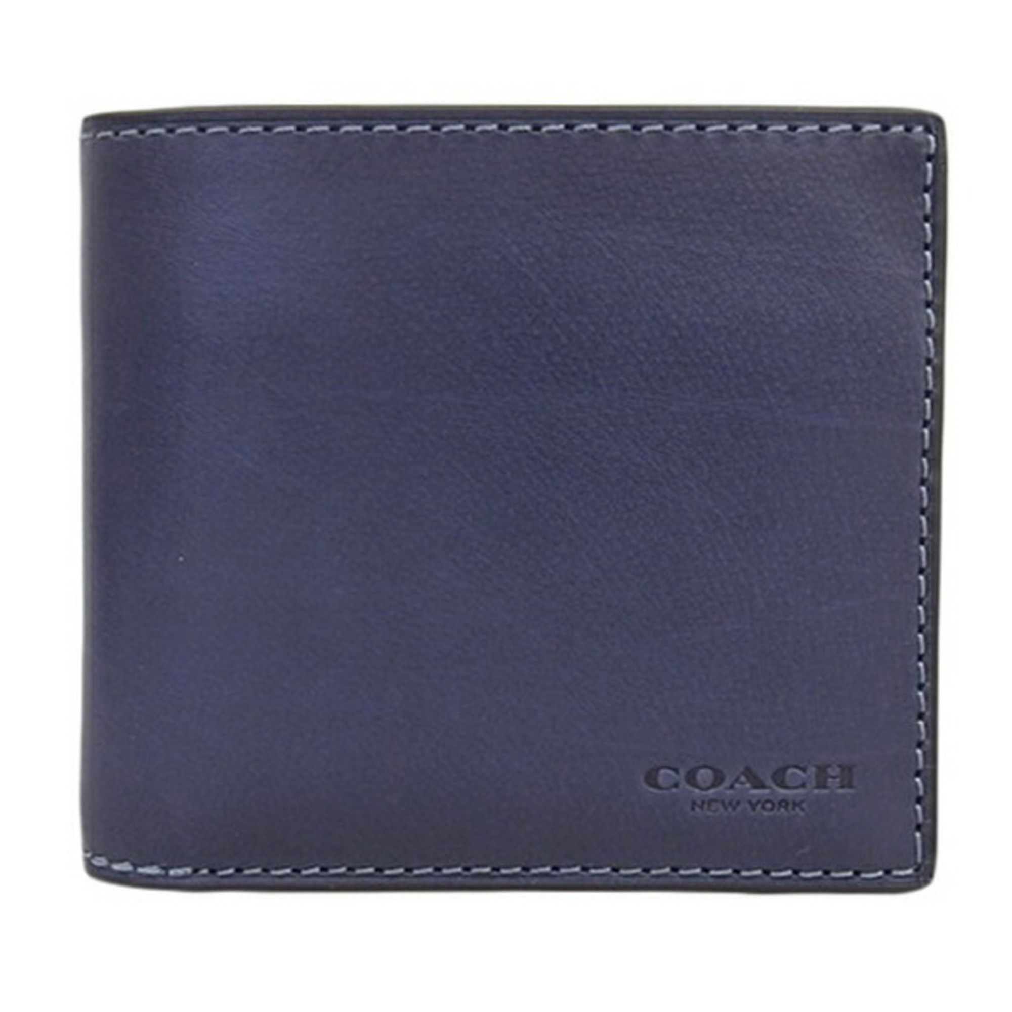 Coach COACH coach water buffalo leather folio wallet navy men's | Grailed
