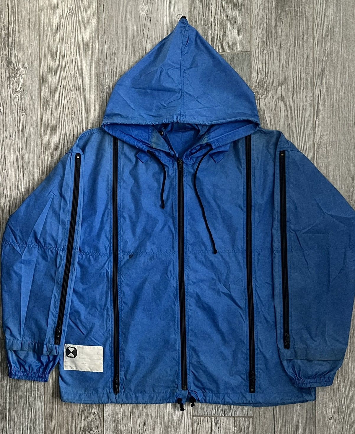 Final Home 1990s Final Home Blue Tactical Zip Up Runway Nylon Jacket ...