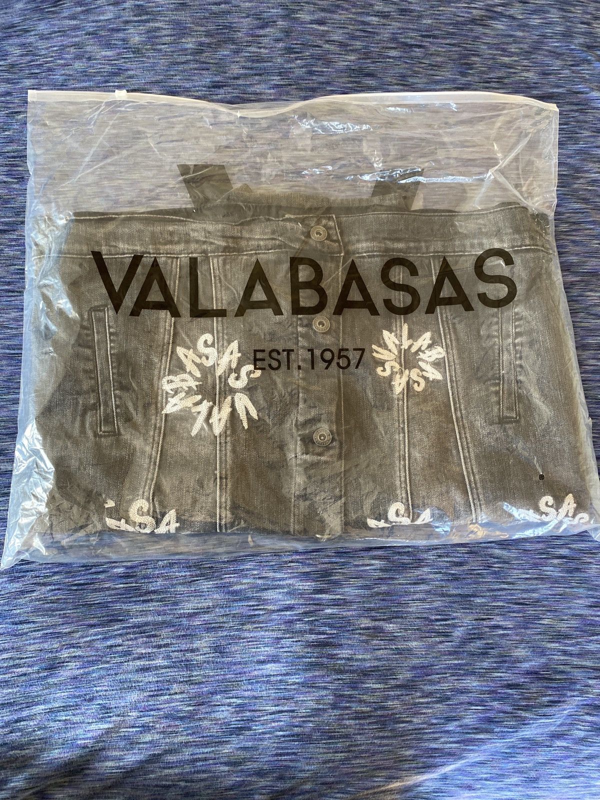 Valabasas Art Stacked flare denim look distressed coat | Grailed