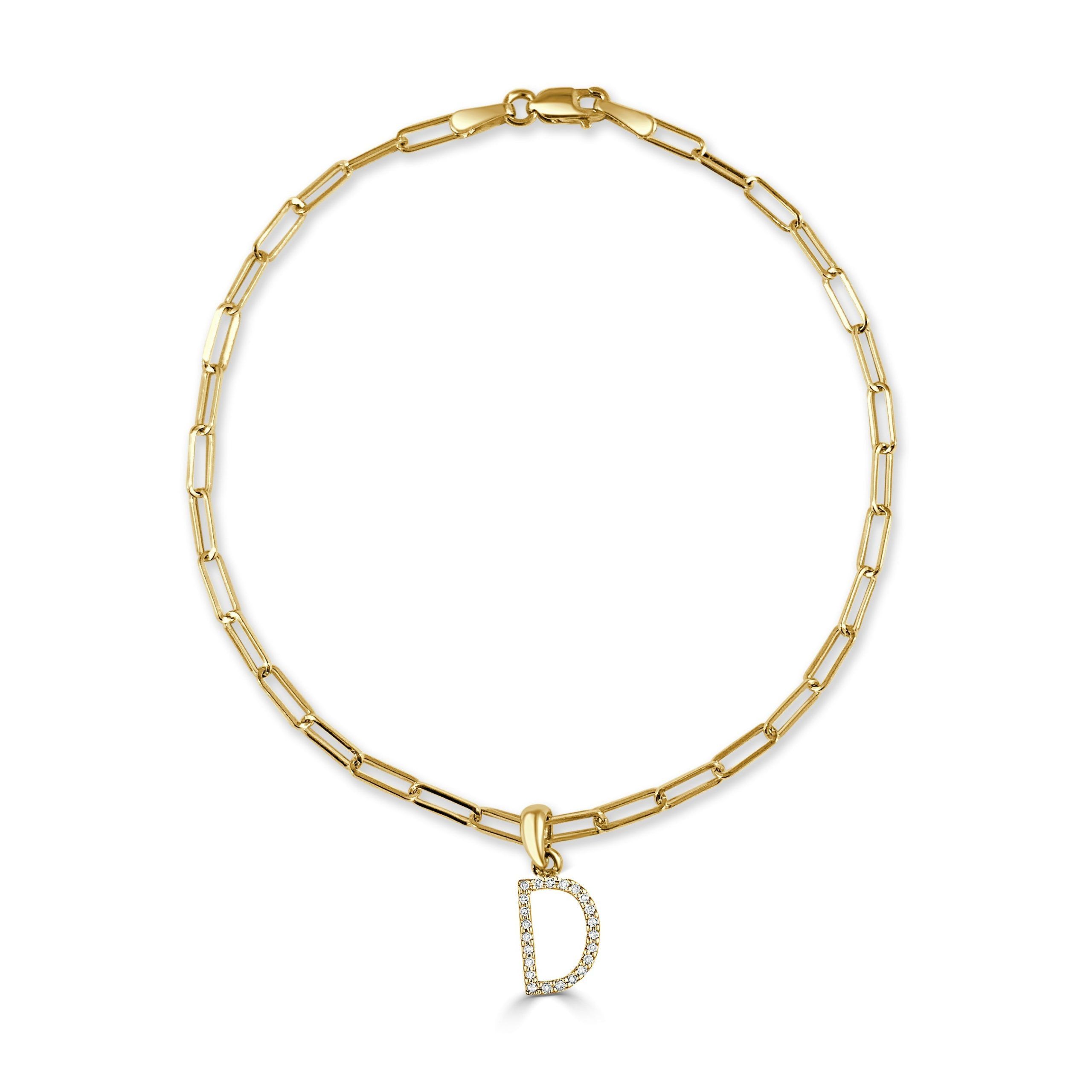 Cartier 14k Gold & Diamond Initial "D" Link Bracelet | Grailed