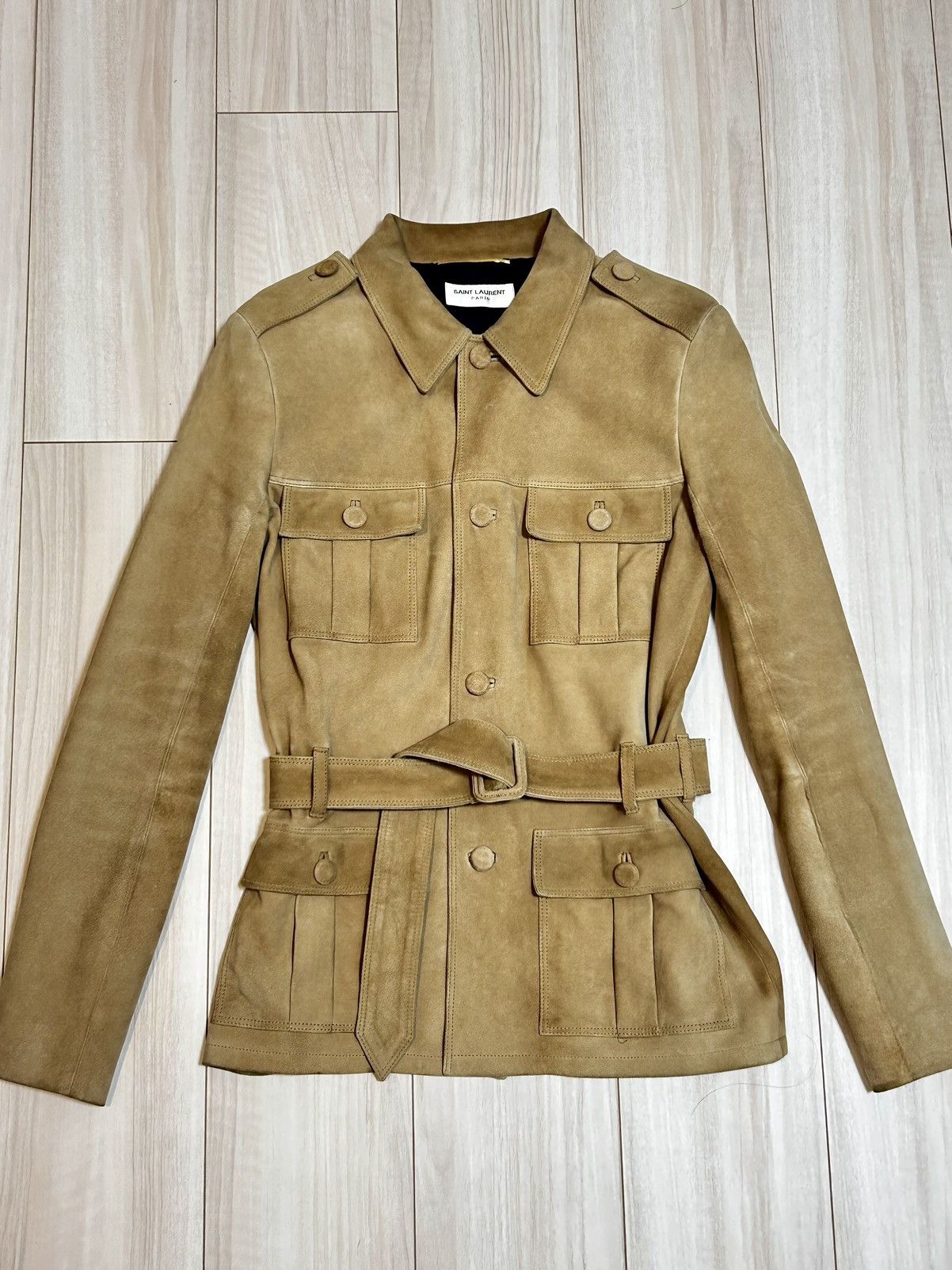 Saint Laurent Paris SS13 RUNWAY ICONIC SUEDE SAFARI JACKET HEDI SLIMANE ...