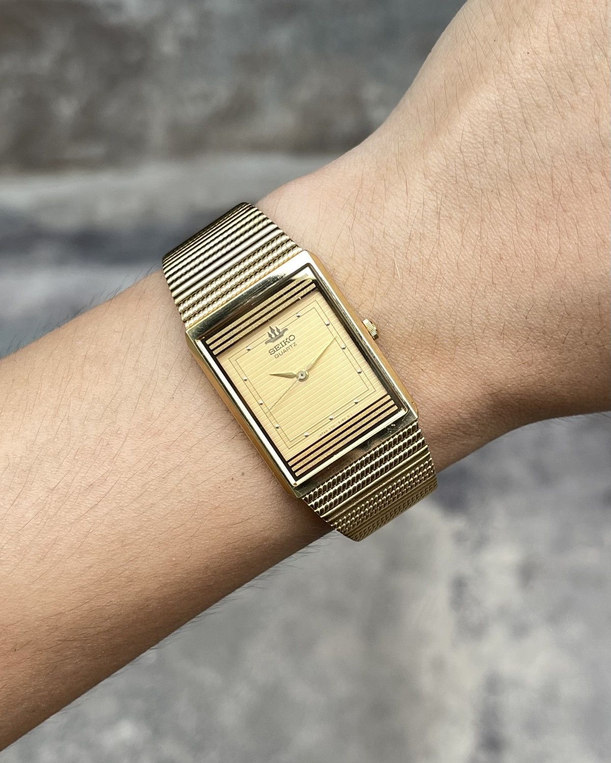 Japanese Brand × Seiko × Vintage Seiko Quartz Gold Tank Vintage Watch ...