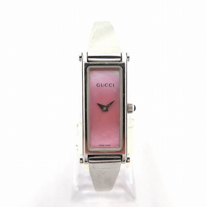 Gucci Gucci bangle watch 1500L quartz pink shell dial clock ladies ...
