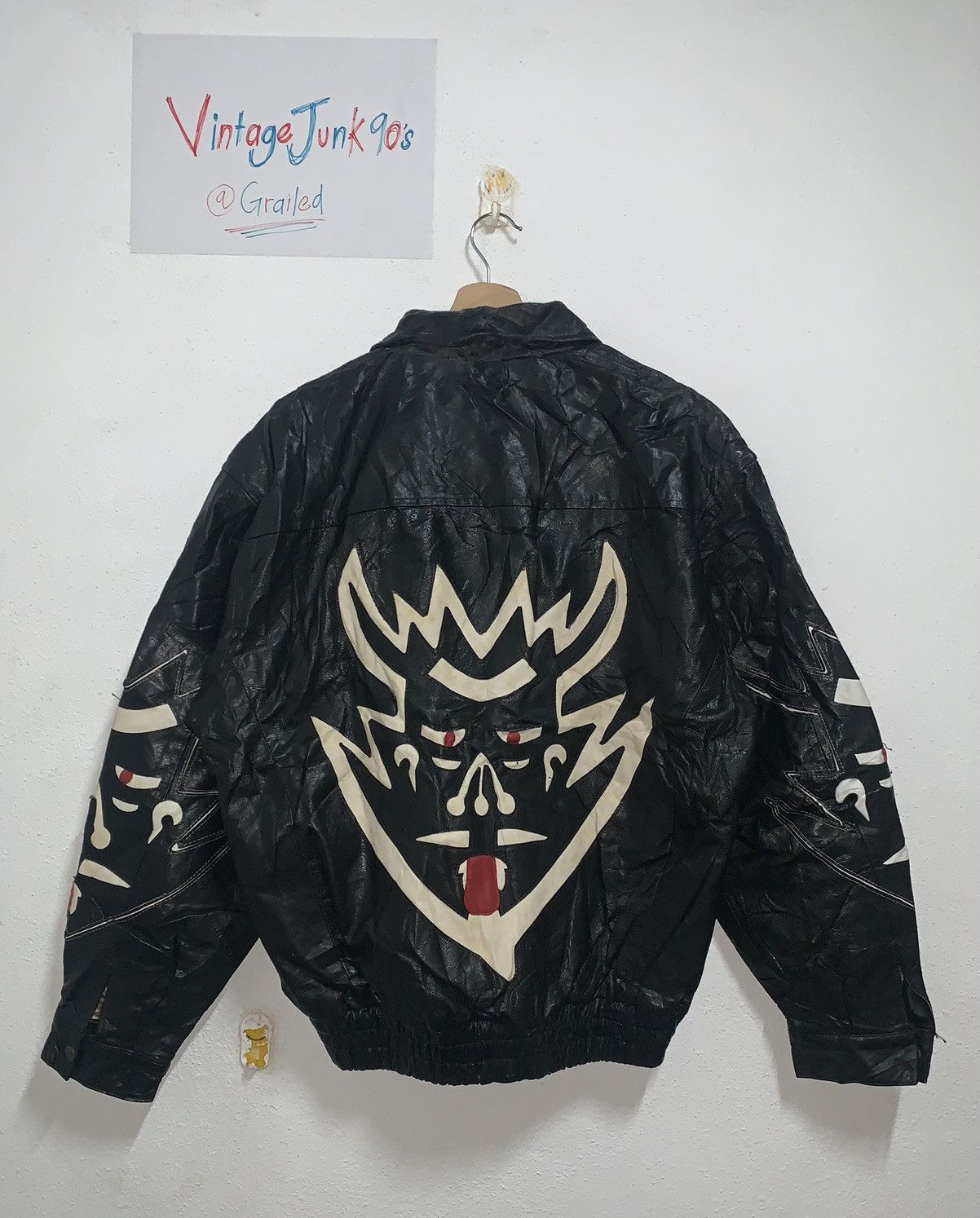 Japanese Brand × Vintage Vtg OMNI DESIGN Leather Jacket sheep skin ...