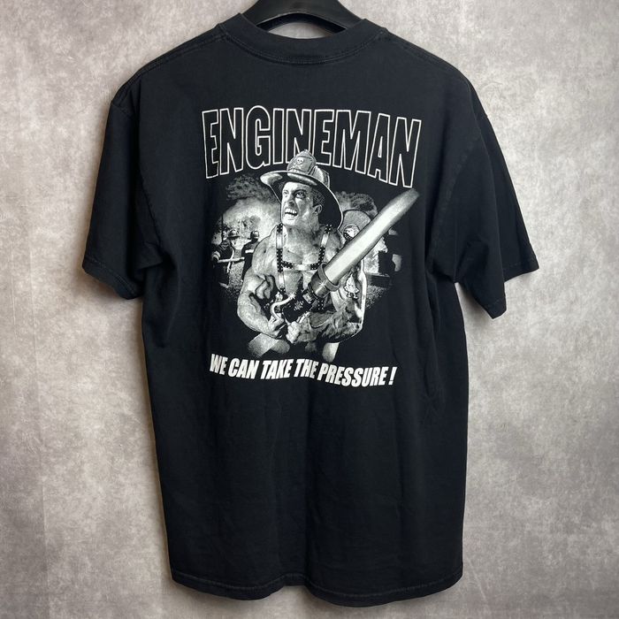 Vintage Vintage Firefighter Engineman We Take Pressure Black T-Shirt ...