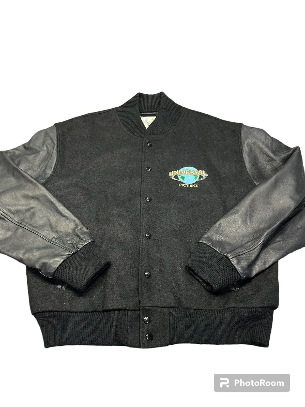 Vintage VTG 90’s Universal Studios Leather Letterman Varsity Jacket ...