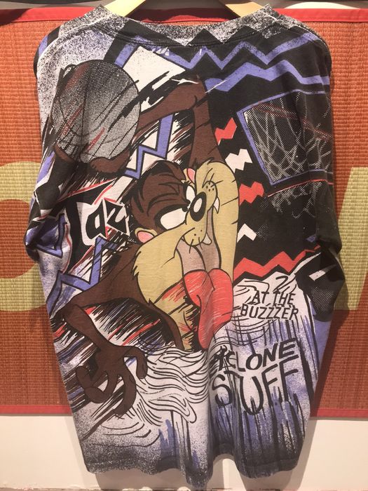 Vintage 1993 vintage taz looney tunes cartoon AOP all over print | Grailed