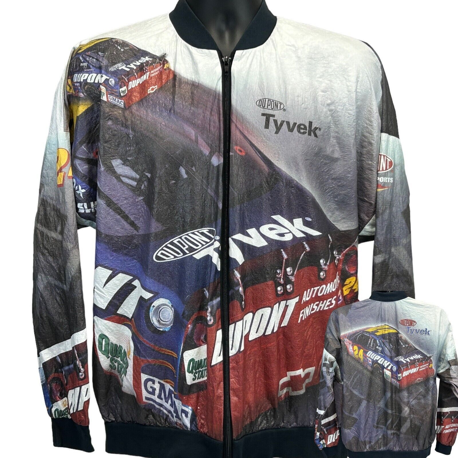 Vintage Jeff Gordon NASCAR Vintage Tyvek Jacket Large 90s Dupont Rac ...