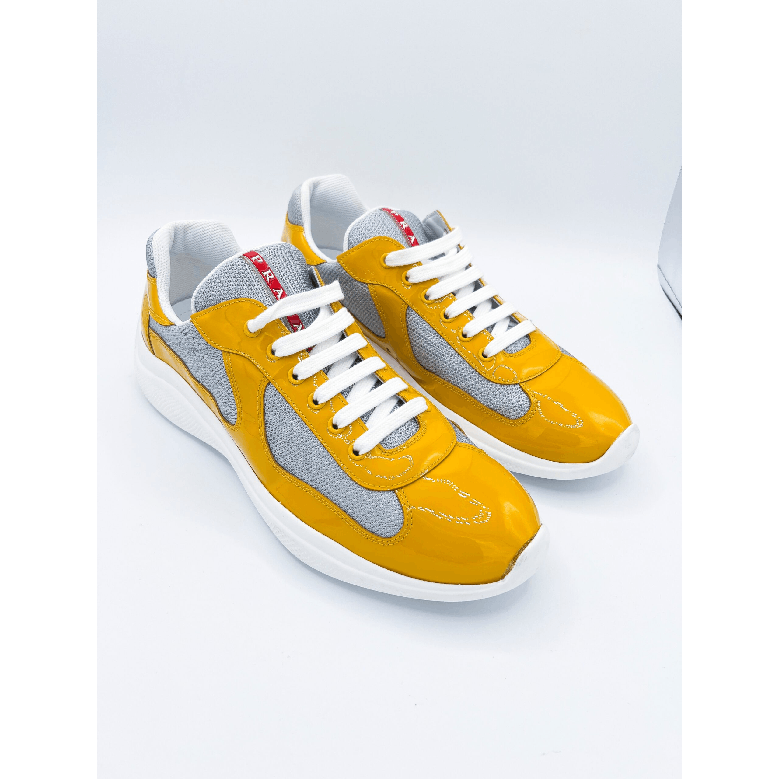 Prada Prada Americas Cup Patent Leather & Technical Fabric White Y | Grailed