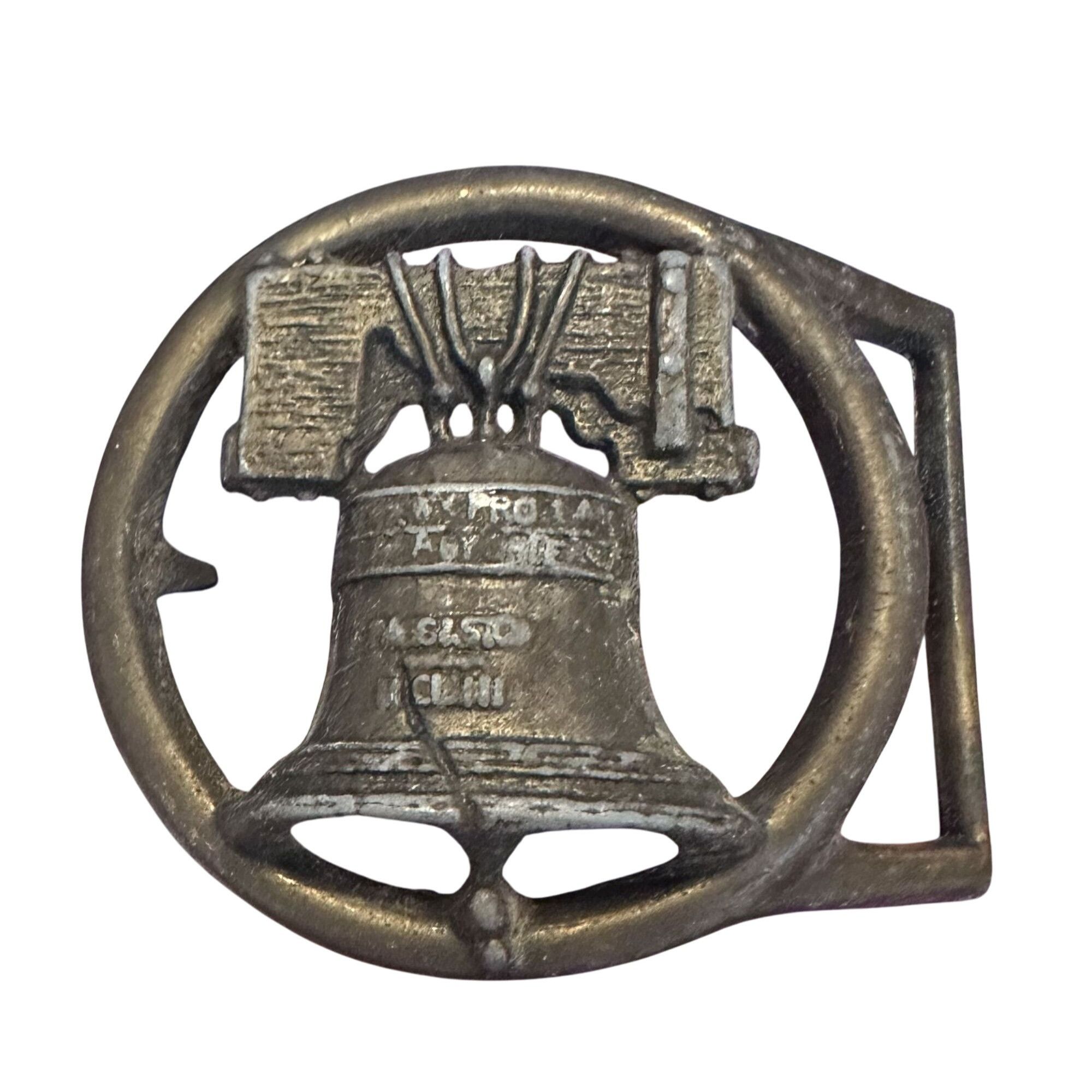 Vintage Vtg Belt Buckle Bicentennial Liberty Bell 1776 Solid Brass 1 ...