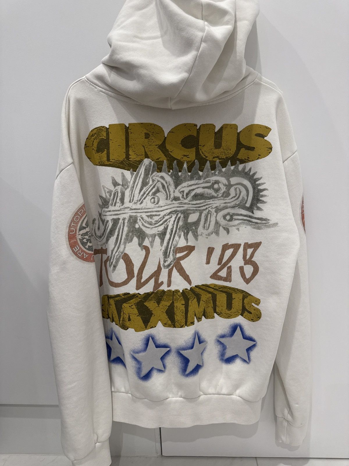 Travis Scott Travis Scott Circus Maximus Utopia Tour Merch Hoodie White ...