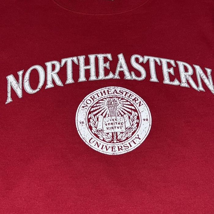 Vintage Champion Northeastern University Red Sweatshirt | Grailed