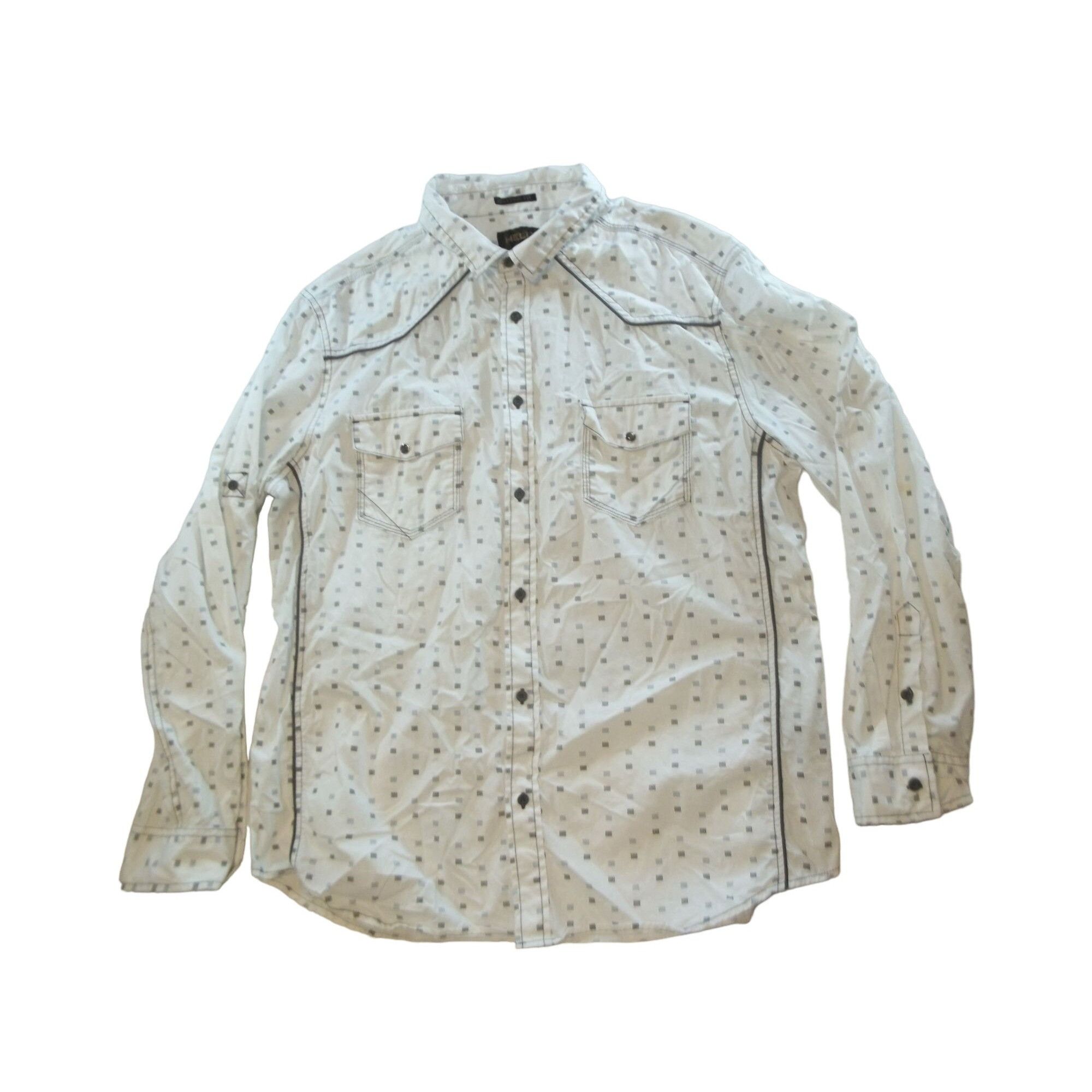 Helix Helix Button Up Shirt Men Sz XXL Athletic Fit White And Blac ...