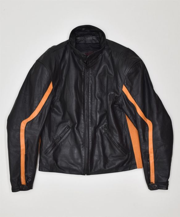 Vintage DAINESE MENS SLIM FIT SAFETY RACER JACKET UK 40 LARGE BLACK ...