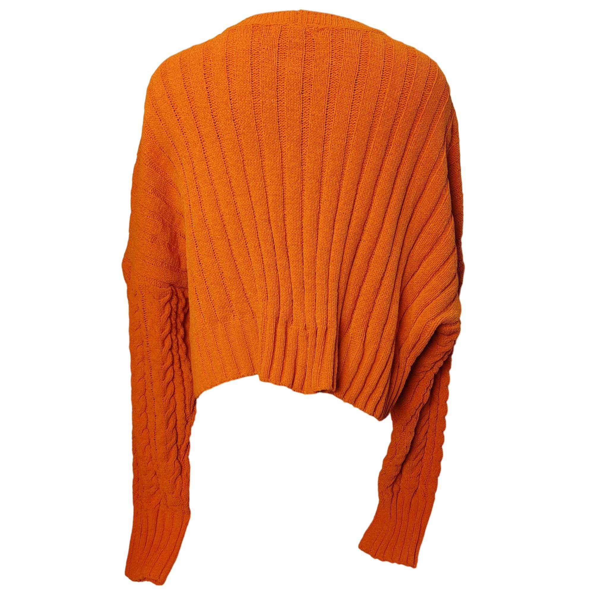 Other Arizona Jean Co. Women's Orange Cable Knit Cropped Pullover | Grailed