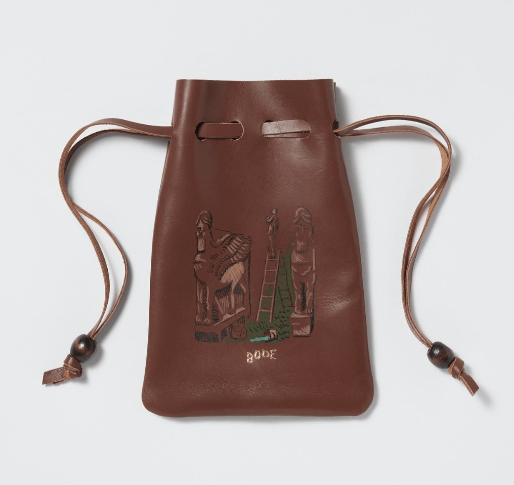 Bode Bode x The Met Hand-painted Leather Pouch | Grailed