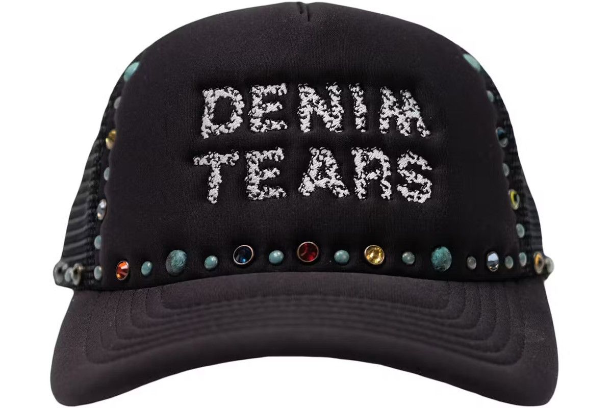DENIM TEARS Denim Tears Rhinestone Wreath Trucker Hat | Grailed