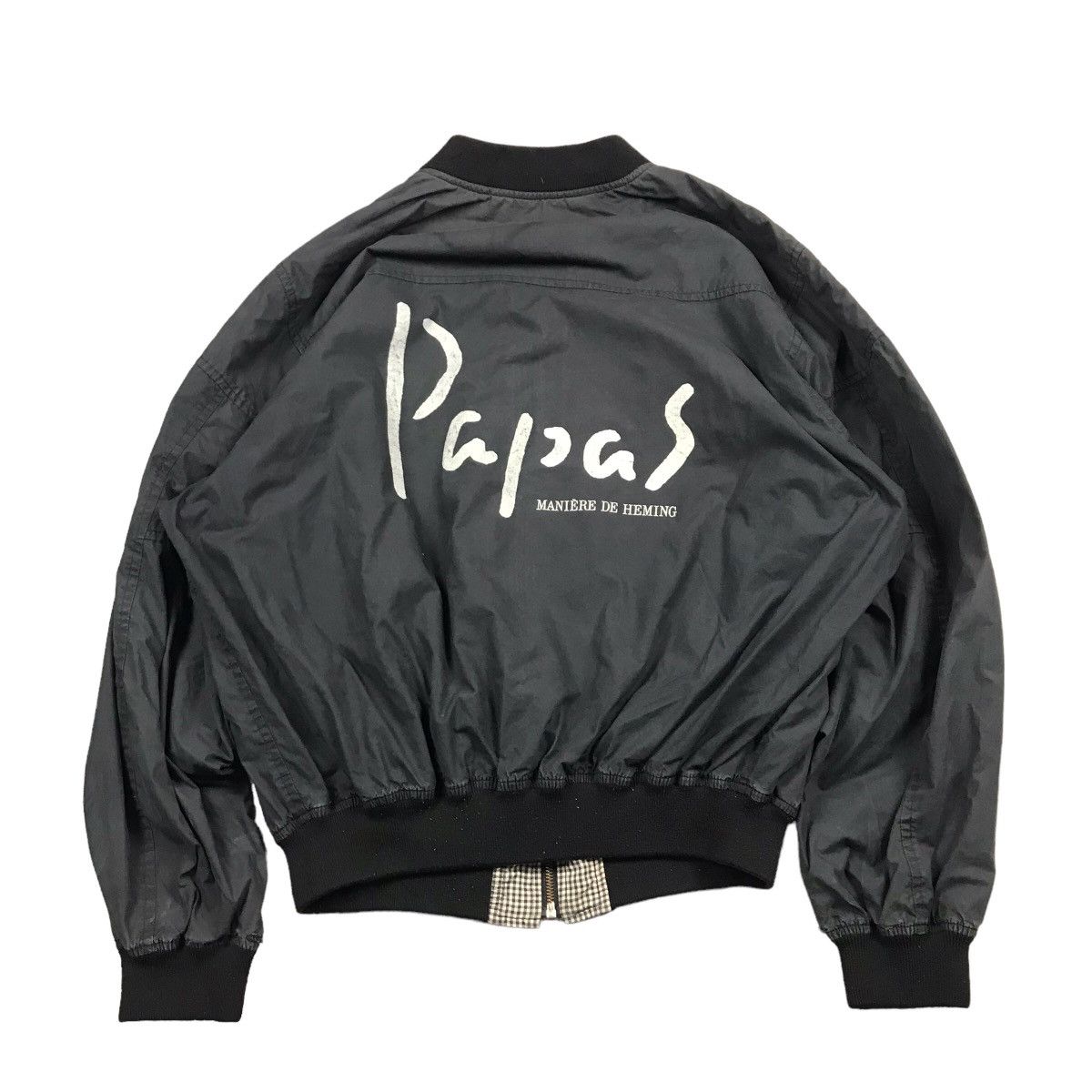 Avant Garde × Japanese Brand PAPAS BRAND BOMBER STYLE BLACK FADED ...