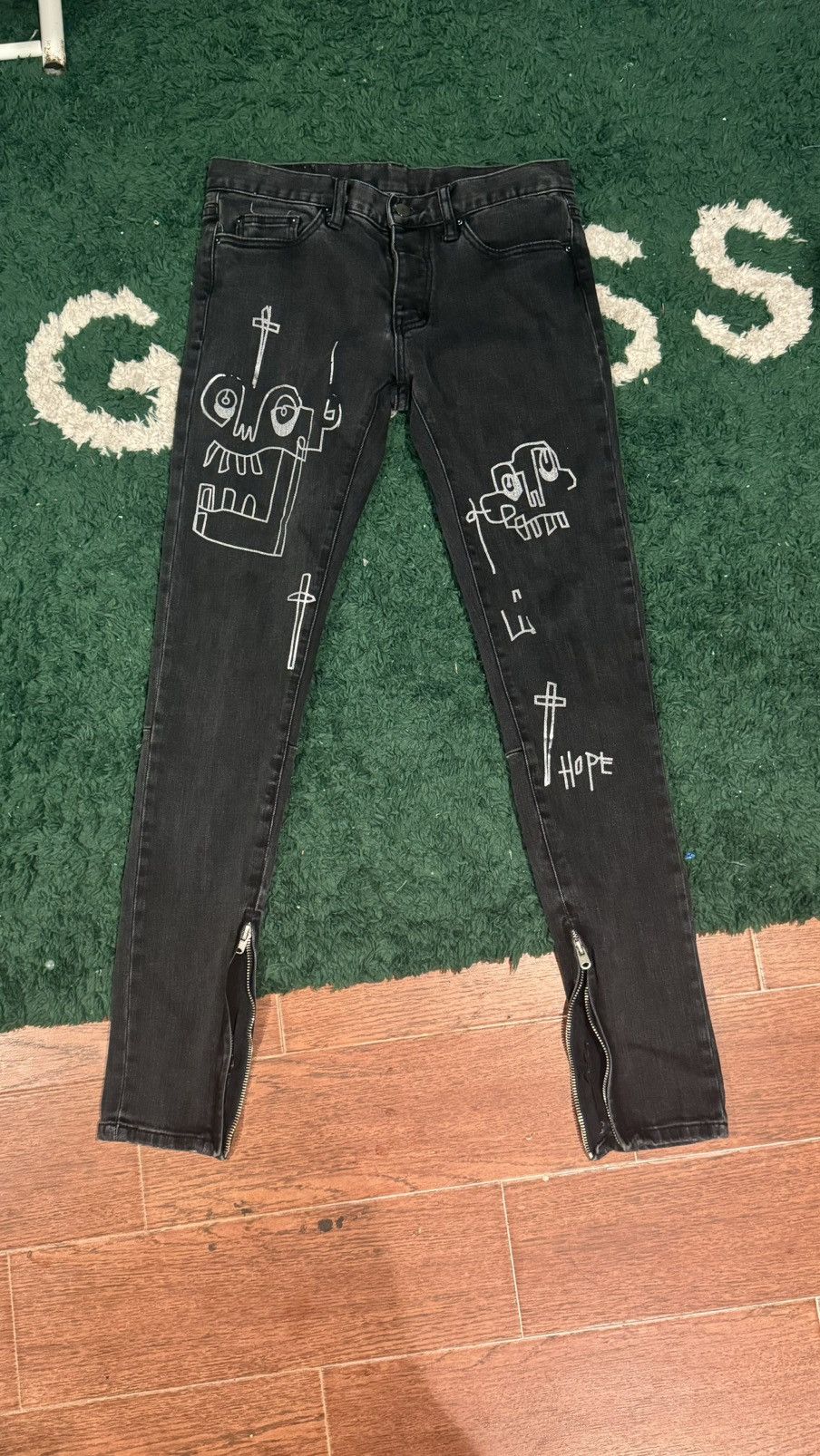 Mnml Mnml Skeleton Graphic Jeans Grailed